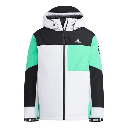 Adidas Snw Down Jkt Contrasting Colors Sports Down Jacket White - Default Color
