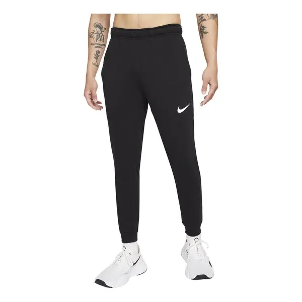 Nike Dri-fit Solid Color Casual Training Sports Pants/trousers/joggers - Black