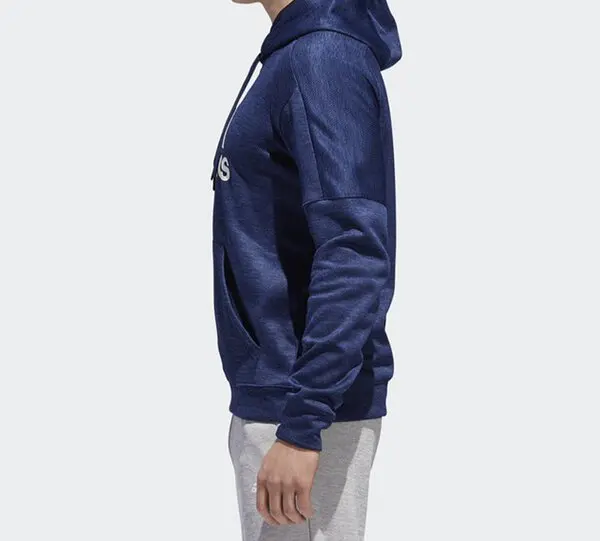 Adidas Pullover Hoodie With Large Logo - Dark Blue