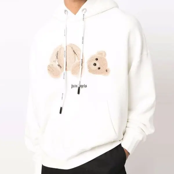 Palm Angels Kill The Bear Popover Hoodie - Off White/brown