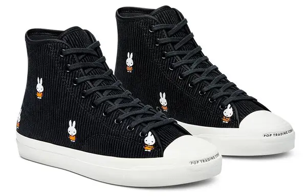 CONVERSE X Pop Trading Company Jack Purcell Pro High 'all Over Miffy - Black/white/egret