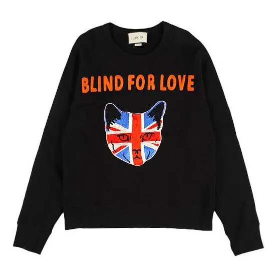 Gucci Embroidered Cat Crewneck Sweatshirt - Black