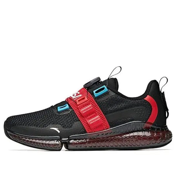 ANTA Athletic Sneakers With Adjustable Straps - Black/red