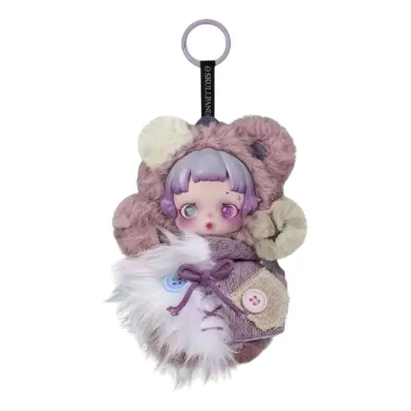 POP MART Skullpanda You Found Me Plush Doll Pendant 'ratty Bear - Multi-color