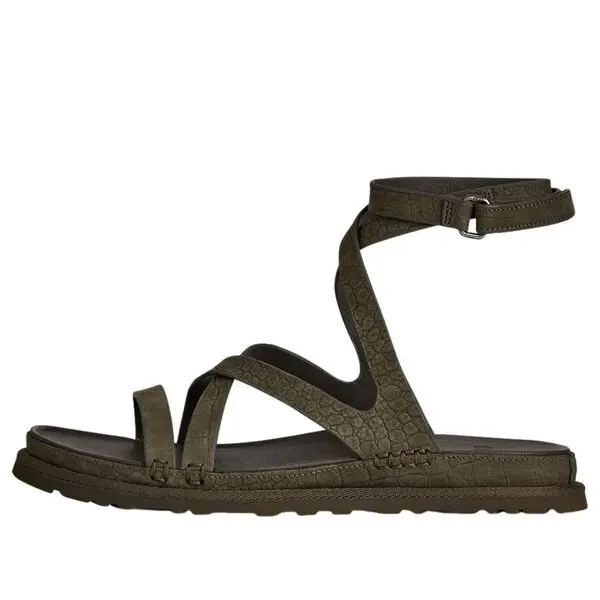 UGG Goldengaze Embossed Ankle Wrap Sandals - Dense Smoke