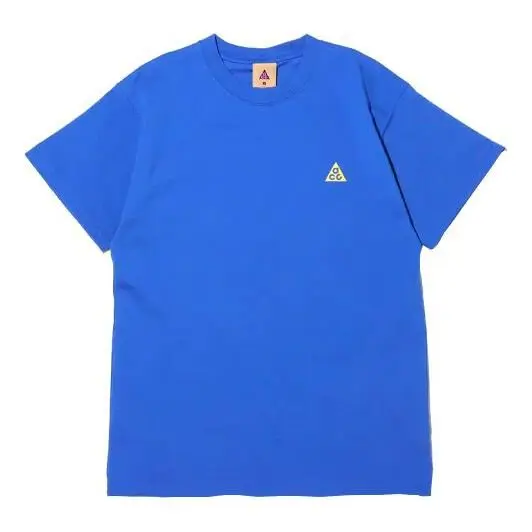 Nike X Embroidered Logo Sports Short Sleeve Blue T-shirt - Multi-color