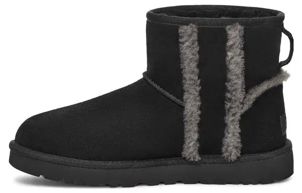 UGG Classic Mini Shearling Logo Boots - Black