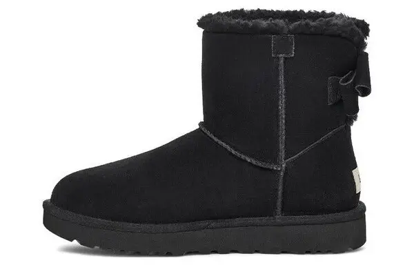 UGG Mini Bailey Suede Bow Boots - Black