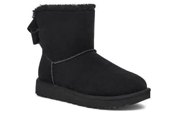 UGG Mini Bailey Suede Bow Boots - Black