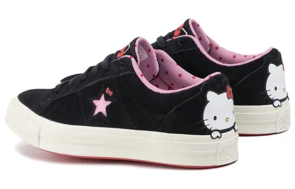 CONVERSE X Hello Kitty One Star Suede Low Top Sneakers - Black