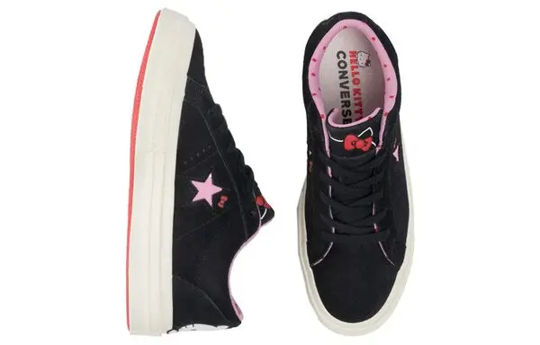 CONVERSE X Hello Kitty One Star Suede Low Top Sneakers - Black