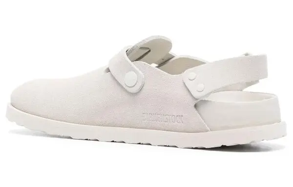 BIRKENSTOCK Suede Leather Sandals With Buckle Detail - White