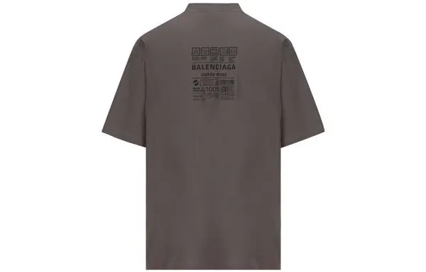 Balenciaga Care Label T-shirt Medium Fit 'grey Black - Grey/black