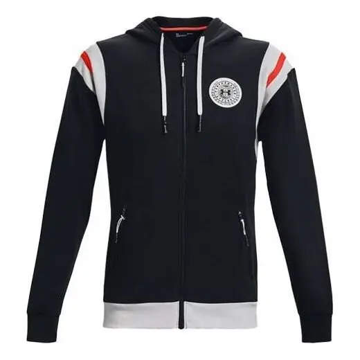 Under Armour Rival Fleece Full Zip Hoodie Jacket - Black/white/red
