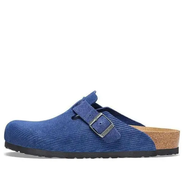 BIRKENSTOCK Boston Suede Embossed Clogs - Blue
