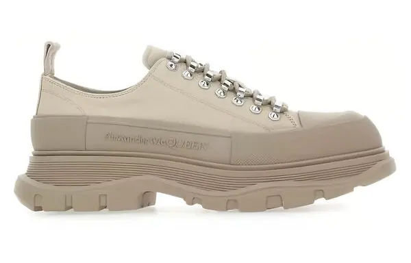 Alexander McQueen Tread Slick Lace Up Sneakers - Beige