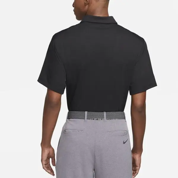 Nike Casual Solid Color Breathable Short Sleeve Polo Shirt Black