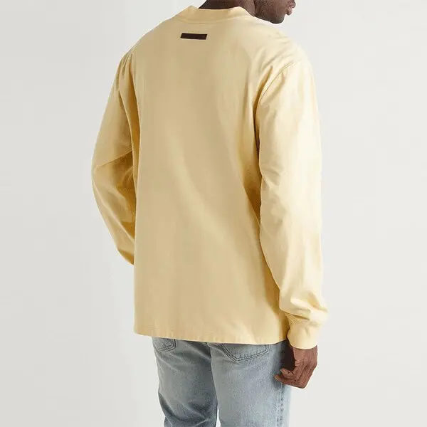 Fear Of God Ss22 Appliqud Logo-print Cotton-jersey T-shirt Cream - Default Colorway