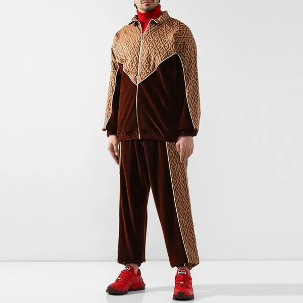 Gucci Gg Rhombus Velvet Track Pants