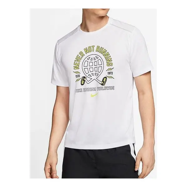 Nike Miler Wild Run Short Sleeve - White