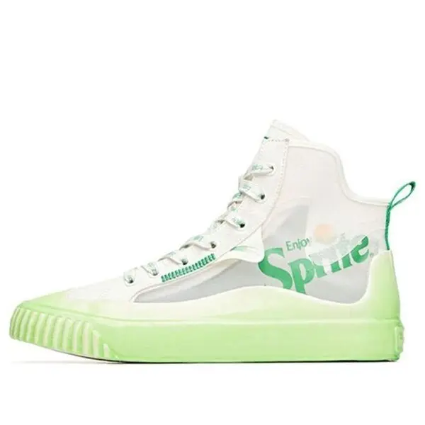 ANTA X Sprite Canvas High Top Sneakers - White/green