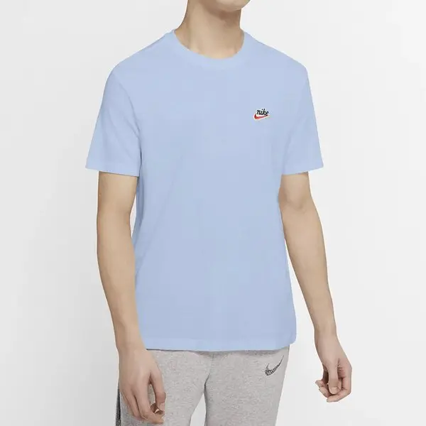 Nike Heritage Short Sleeve Tee With Small Logo - Sky Blue