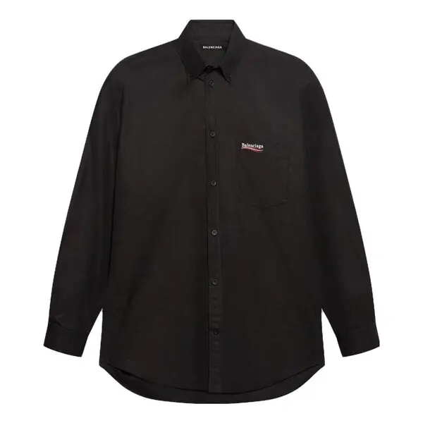 Balenciaga Political Campaign Long Sleeve Shirt - Black