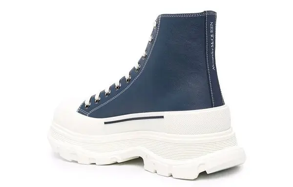Alexander McQueen Tread Slick Lace Up Leather Boots