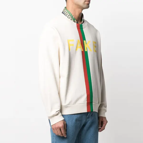 Gucci Fake Not" Printed Crewneck Sweater