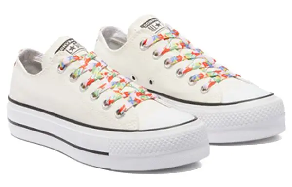CONVERSE Chuck Taylor All Star Platform Low Floral Print Sneakers - White