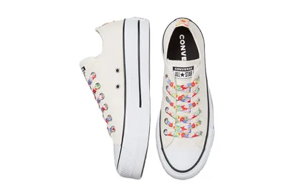 CONVERSE Chuck Taylor All Star Platform Low Floral Print Sneakers - White
