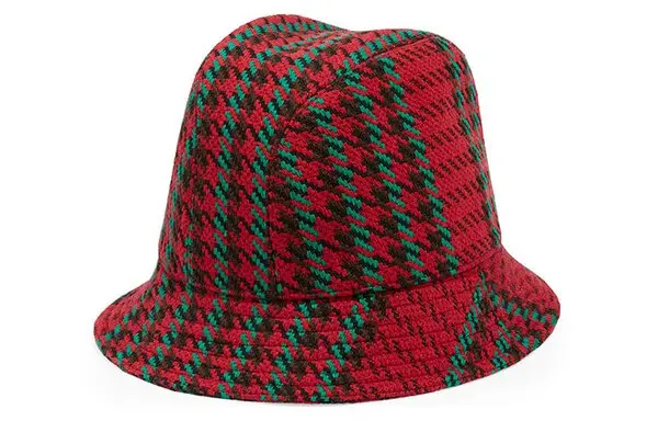 Gucci Houndstooth Wool Bucket Hat With Interlocking G