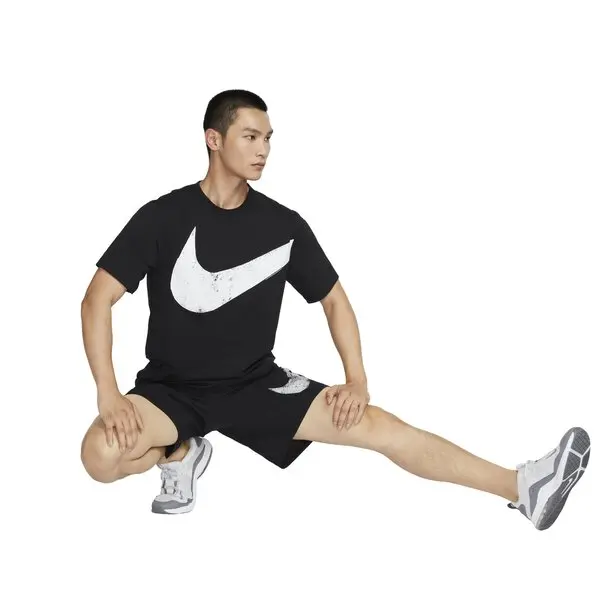 Nike Hyverse Dri-fit T-shirt 'big Swoosh Black - Black/white
