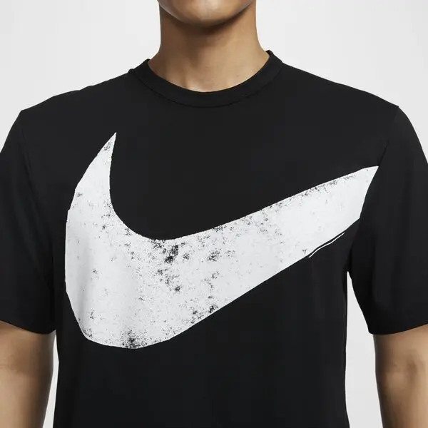 Nike Hyverse Dri-fit T-shirt 'big Swoosh Black - Black/white