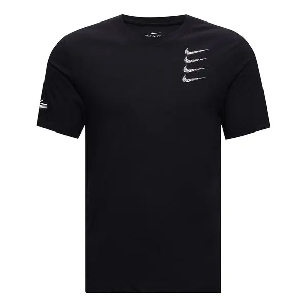 Nike Multi Swoosh Short Sleeve Crewneck T-shirt - Black