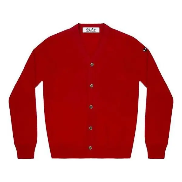 Play Comme Des Garcon Cardigan With Emblem - Red