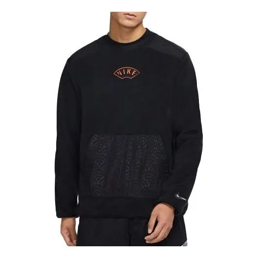Nike Therma-fit Fleece Pullover With Embroidered Logo - Black