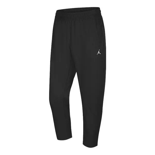 JORDAN Solid Color Logo Printing Lacing Straight Casual Pants/trousers Autumn Black - Default Color