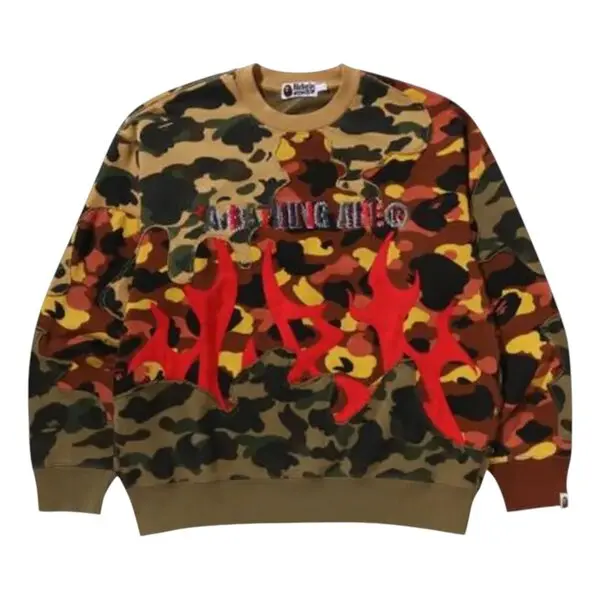 A BATHING APE 1st Camo Upcycled Relaxed Fit Crewneck Sweatshirt - Multi-color