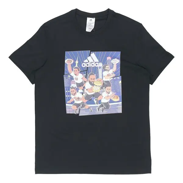 Adidas Shanghai Tee Basketball Sports Short Sleeve - Black