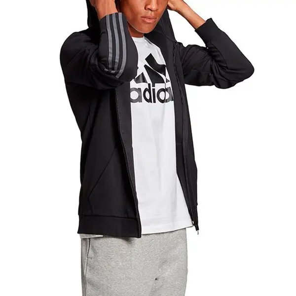 Adidas Doubleknit Cut 3-stripes Full-zip Hoodie