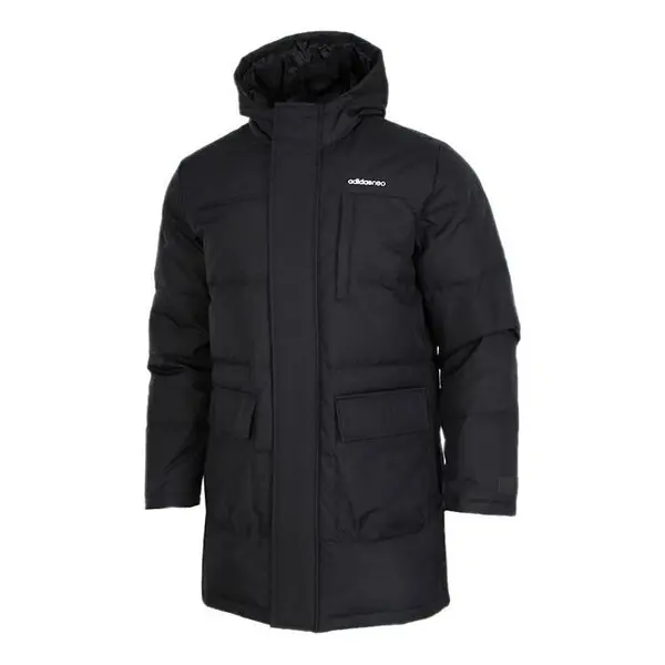 Adidas Neo Down Parka Jacket With Hood - Black