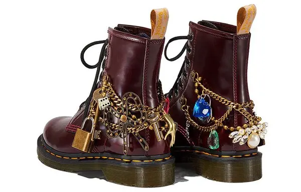 Dr. Martens X Marc Jacobs Embellished Combat Boots - Cherry Red