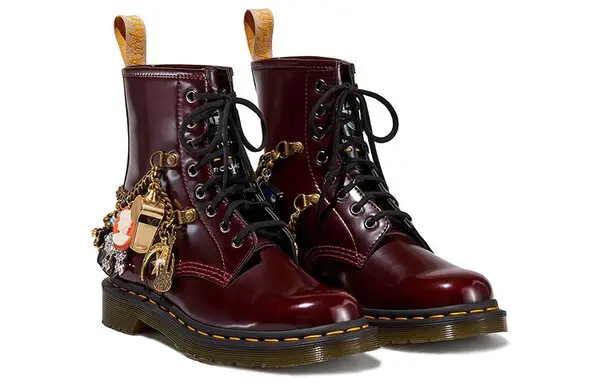 Dr. Martens X Marc Jacobs Embellished Combat Boots - Cherry Red