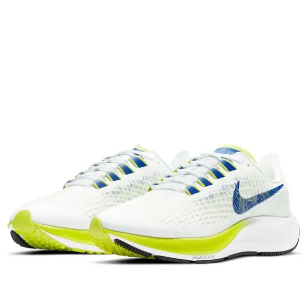 Nike Zoom Pegasus 37 Athletic Sneakers - White/blue/green