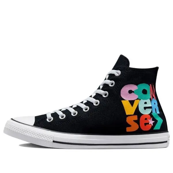 CONVERSE Chuck Taylor All Star High Top "happy Faces" Sneakers - Black