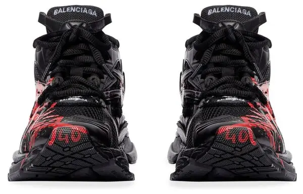 Balenciaga Runner Graffiti Sneakers - Black/red