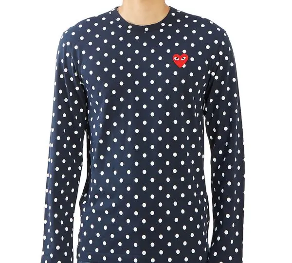 Play Comme Des Garcon Polka Dots Printing Long Sleeves Tee