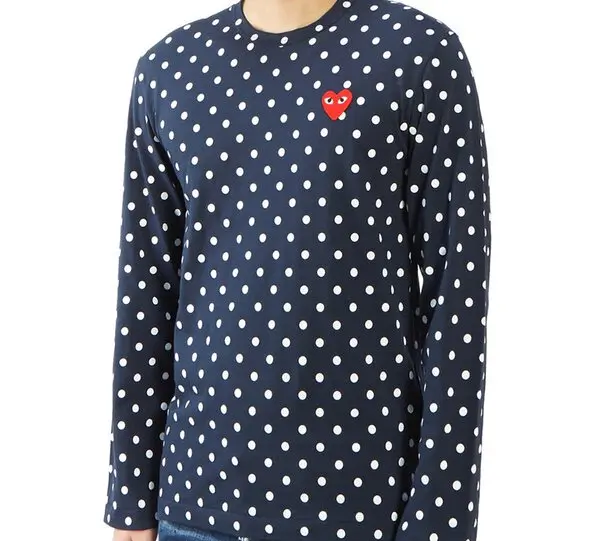 Play Comme Des Garcon Polka Dots Printing Long Sleeves Tee
