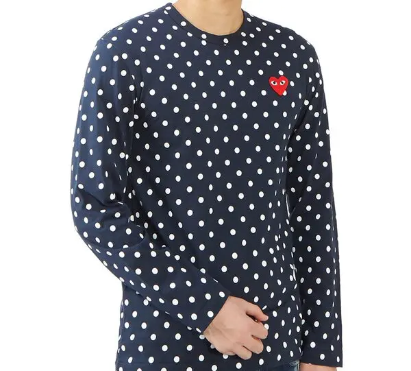 Play Comme Des Garcon Polka Dots Printing Long Sleeves Tee